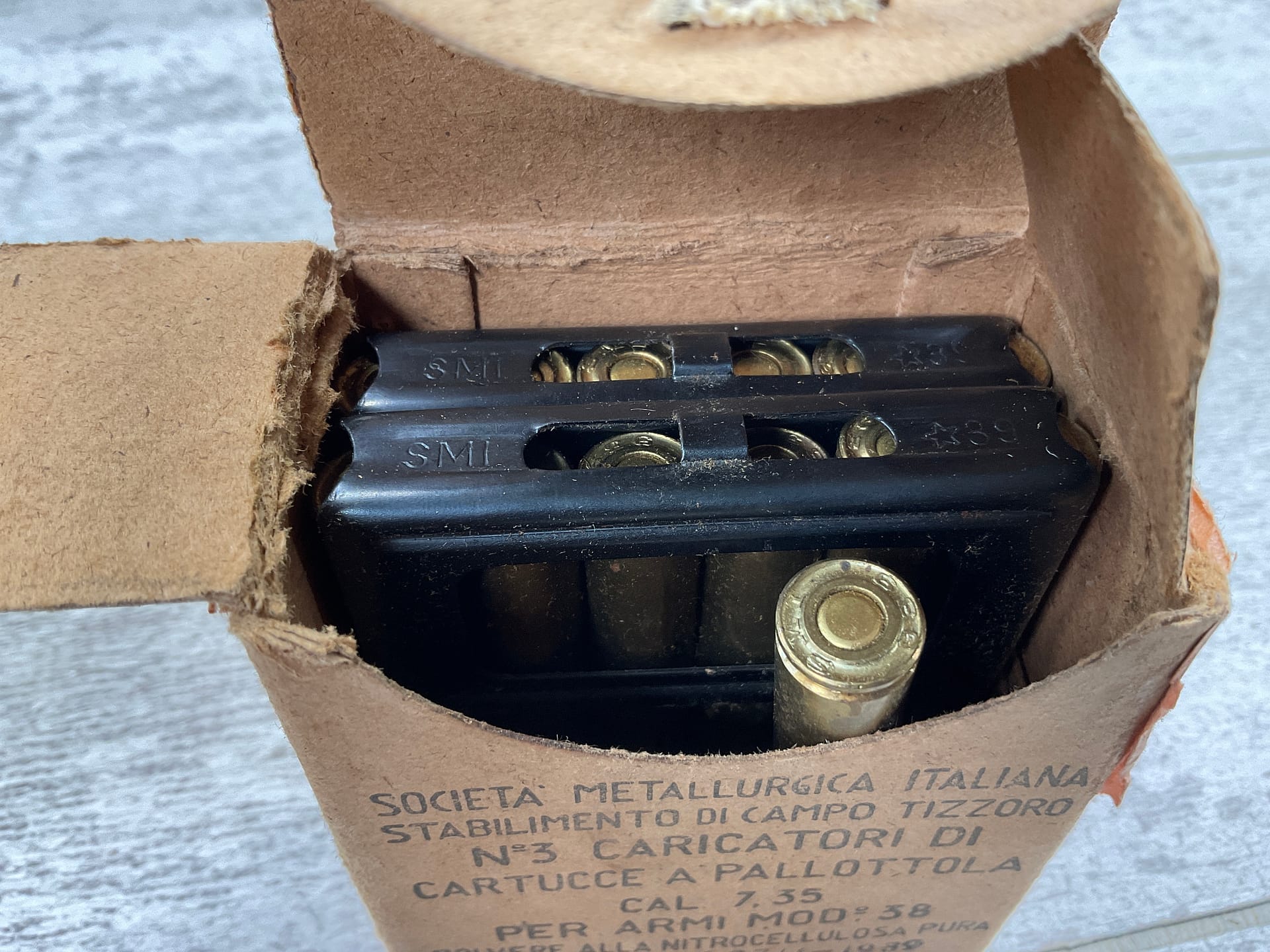 7.35 CARCANO ITALIAN AMMUNITION, 1939, VINTAGE, QTY 13 - Checkpoint ...