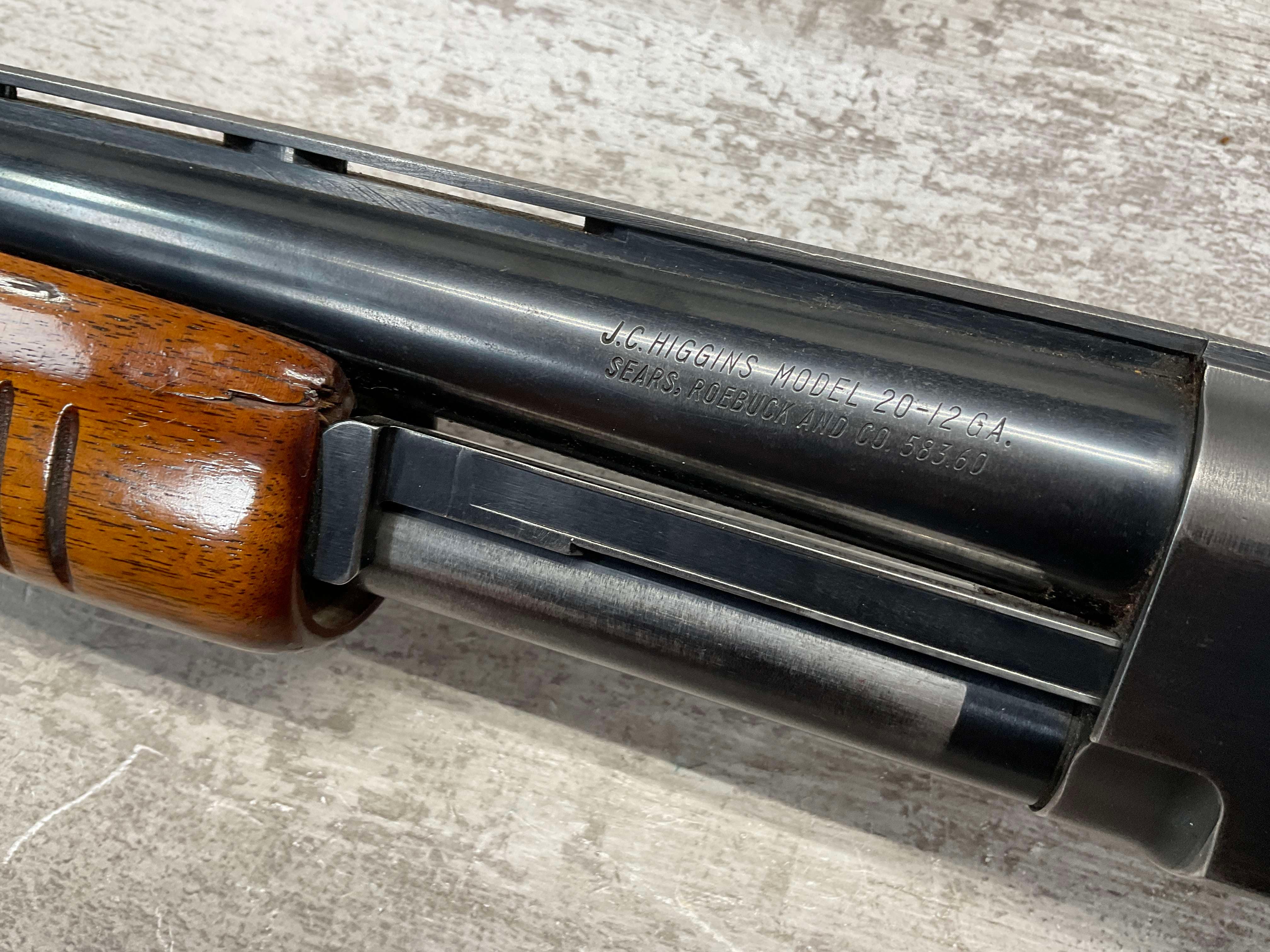 JC HIGGINS MODEL 20 12 GAUGE PUMP SHOTGUN W/POWER PACK CHOKE SYSTEM ...