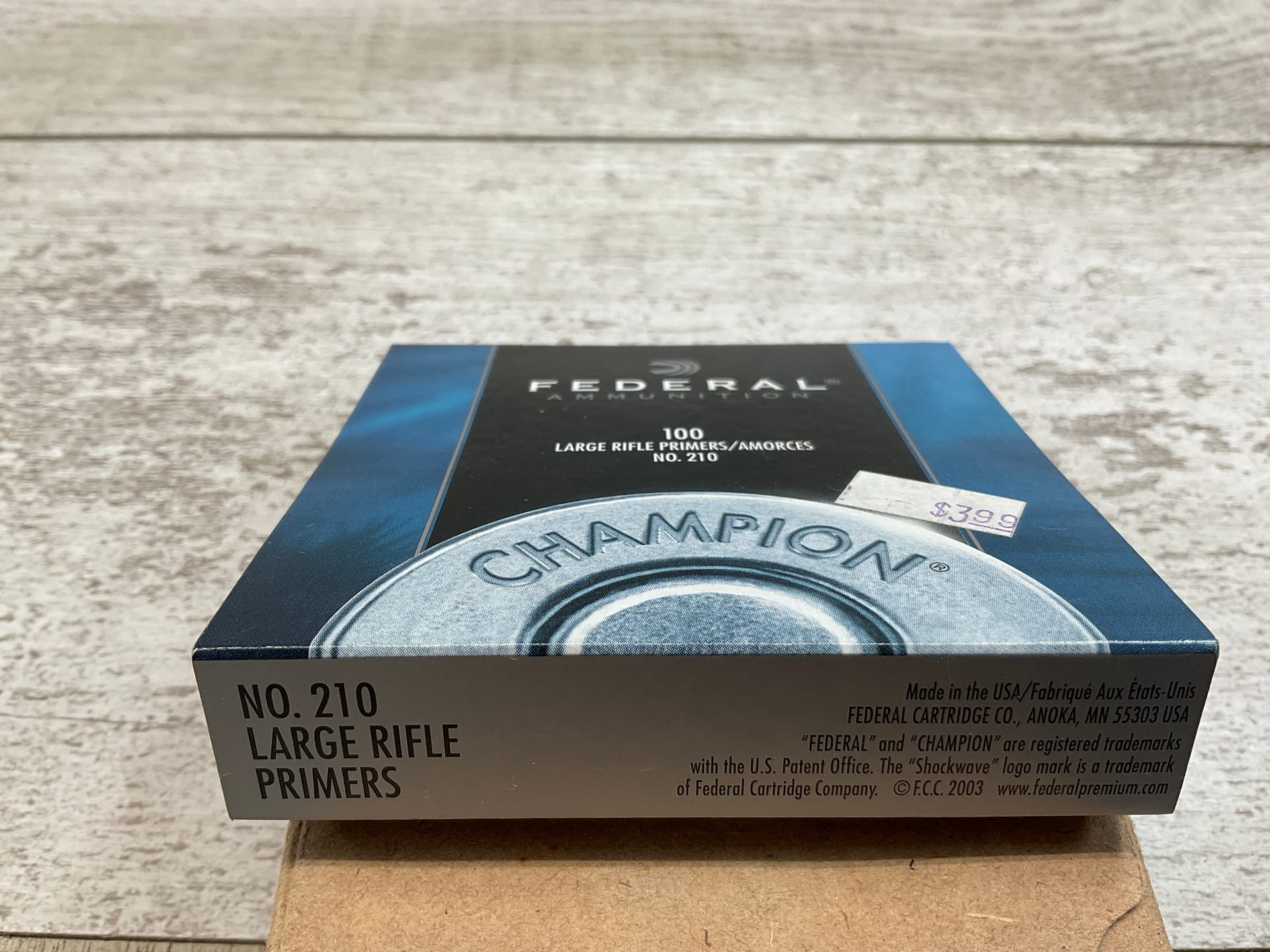 FEDERAL NO. 210 LARGE RIFLE PRIMERS, QTY 145 #3-08626-BDH - Checkpoint ...