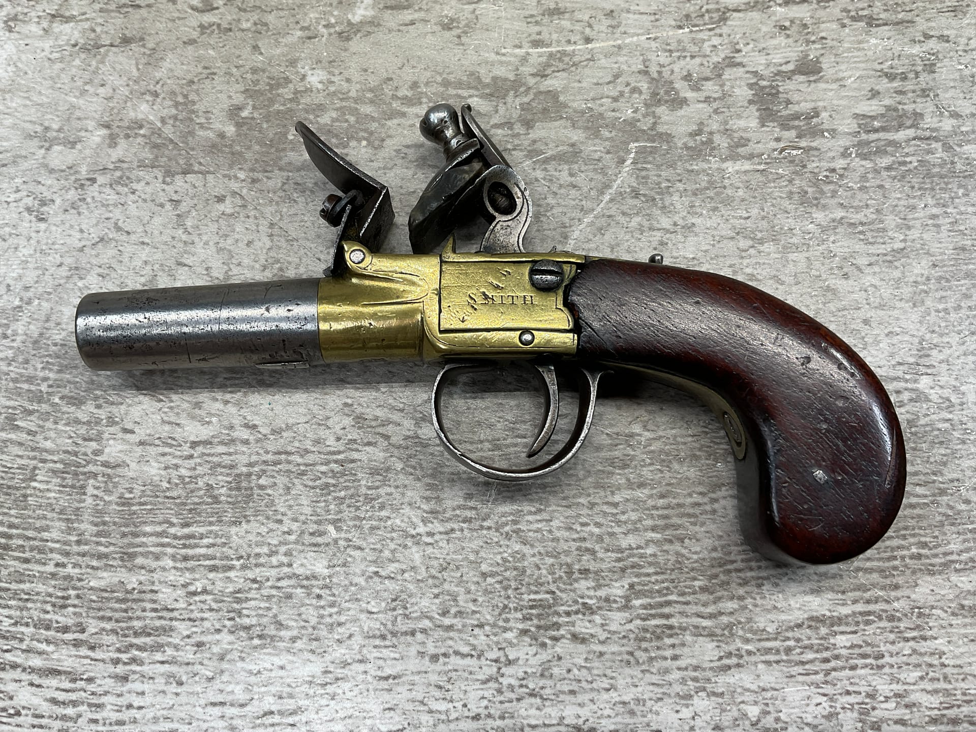 SMITH MUFF FLINTLOCK .32 CAL PISTOL, ANTIQUE - Checkpoint Charlie's