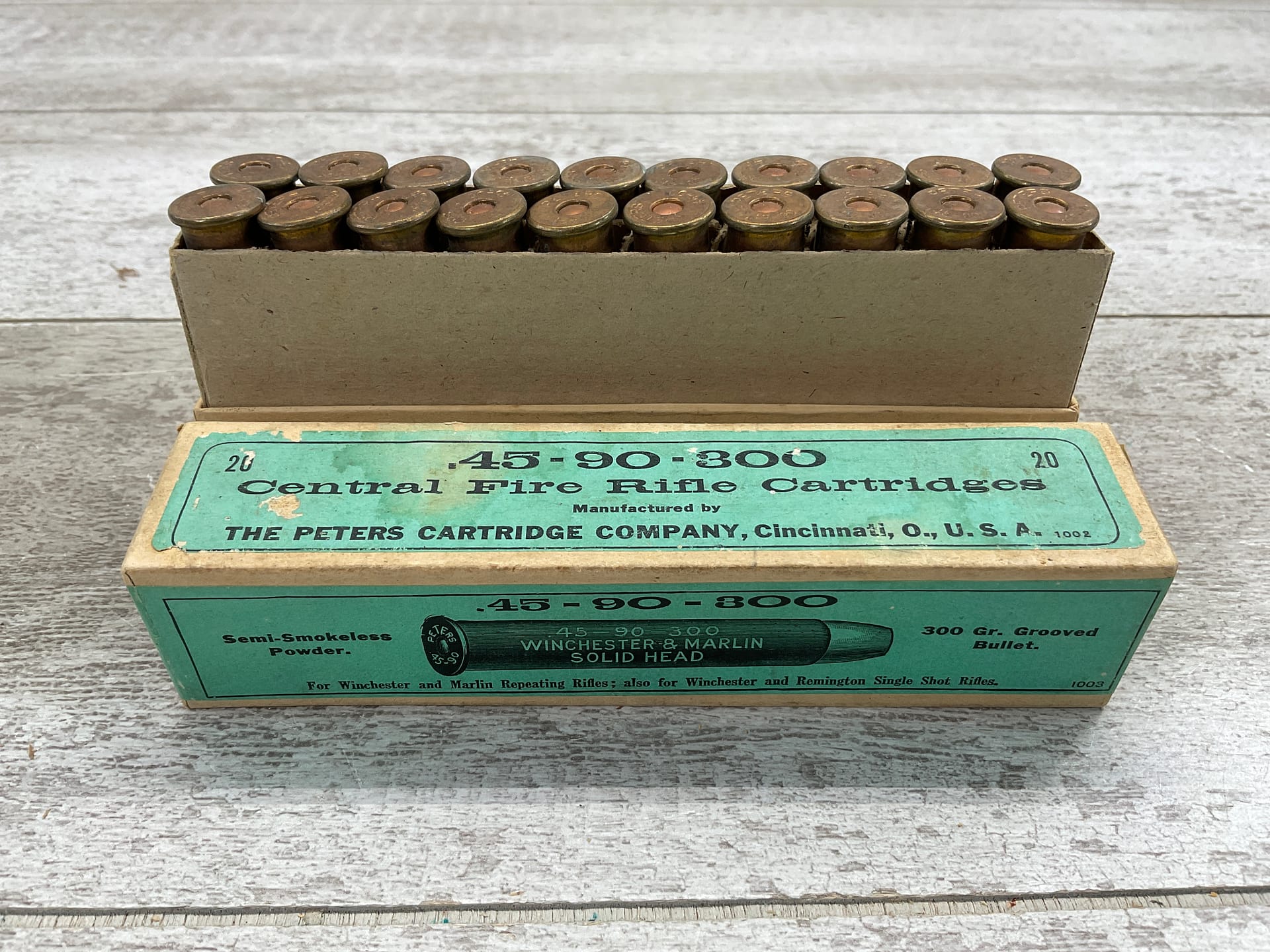 PETERS .45-90 WIN. 300 GR. GROOVED BULLET, VINTAGE, FULL BOX ...