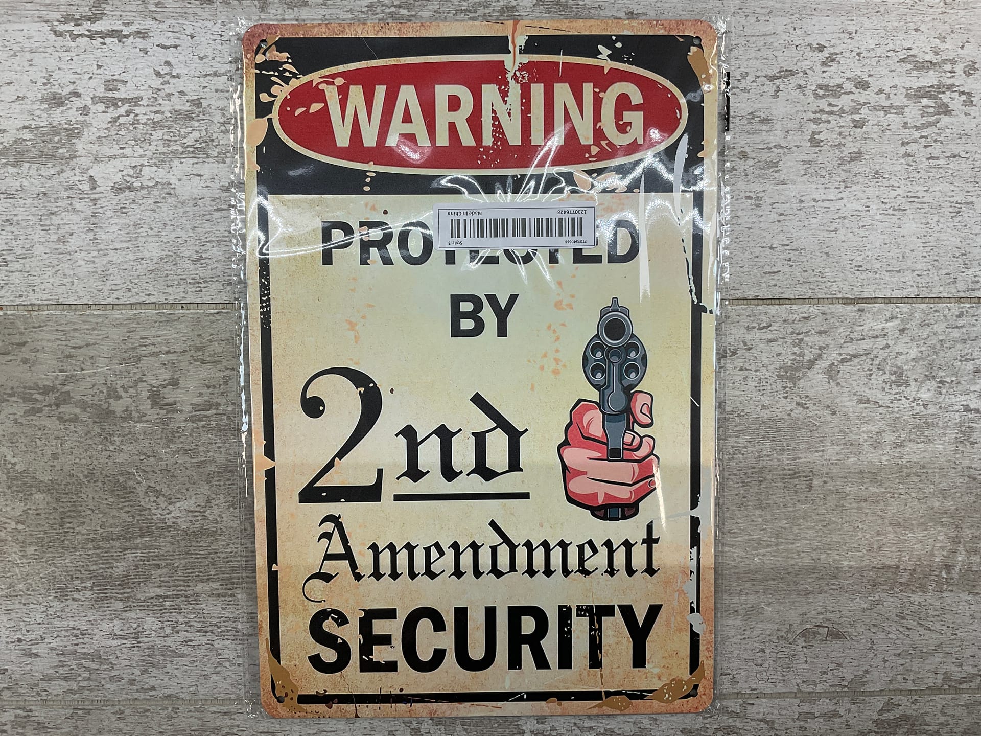 WARNING: PROTECTED BY 2ND AMENDMENT SECURITY TIN SIGN #4-07605-PF ...