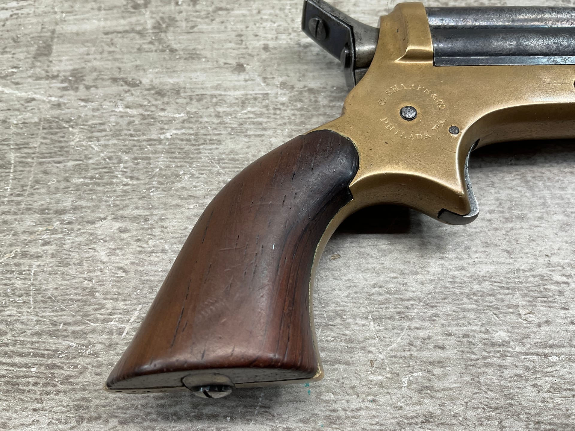 C. SHARPS .22 SHORT 4 BARREL PEPPERBOX WITH DISPLAY BOX, ANTIQUE ...