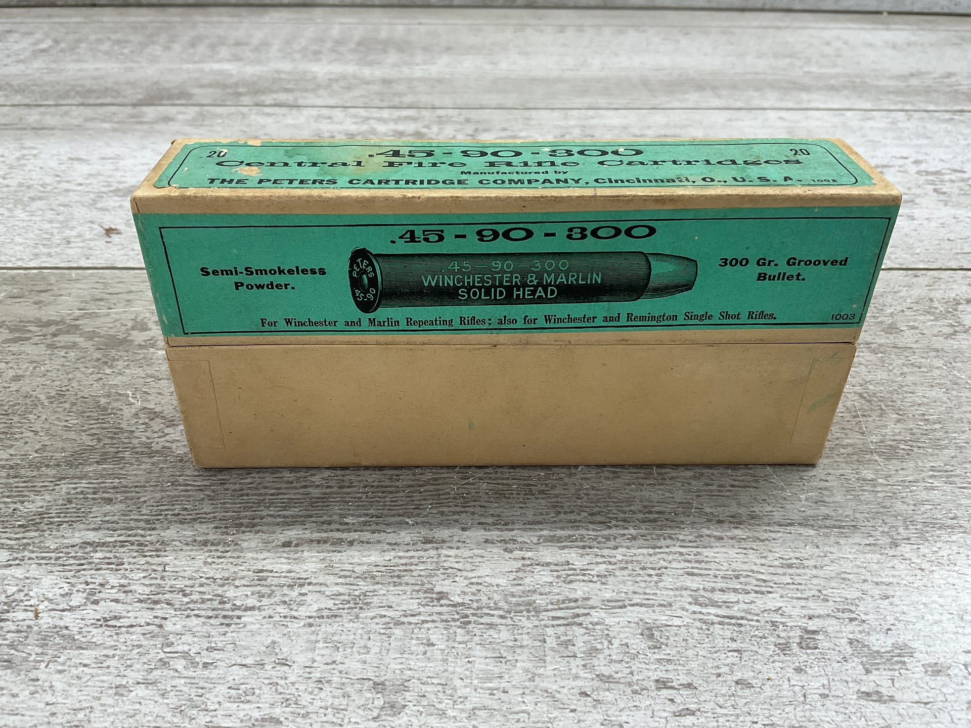 PETERS .45-90 WIN. 300 GR. GROOVED BULLET, VINTAGE, FULL BOX ...