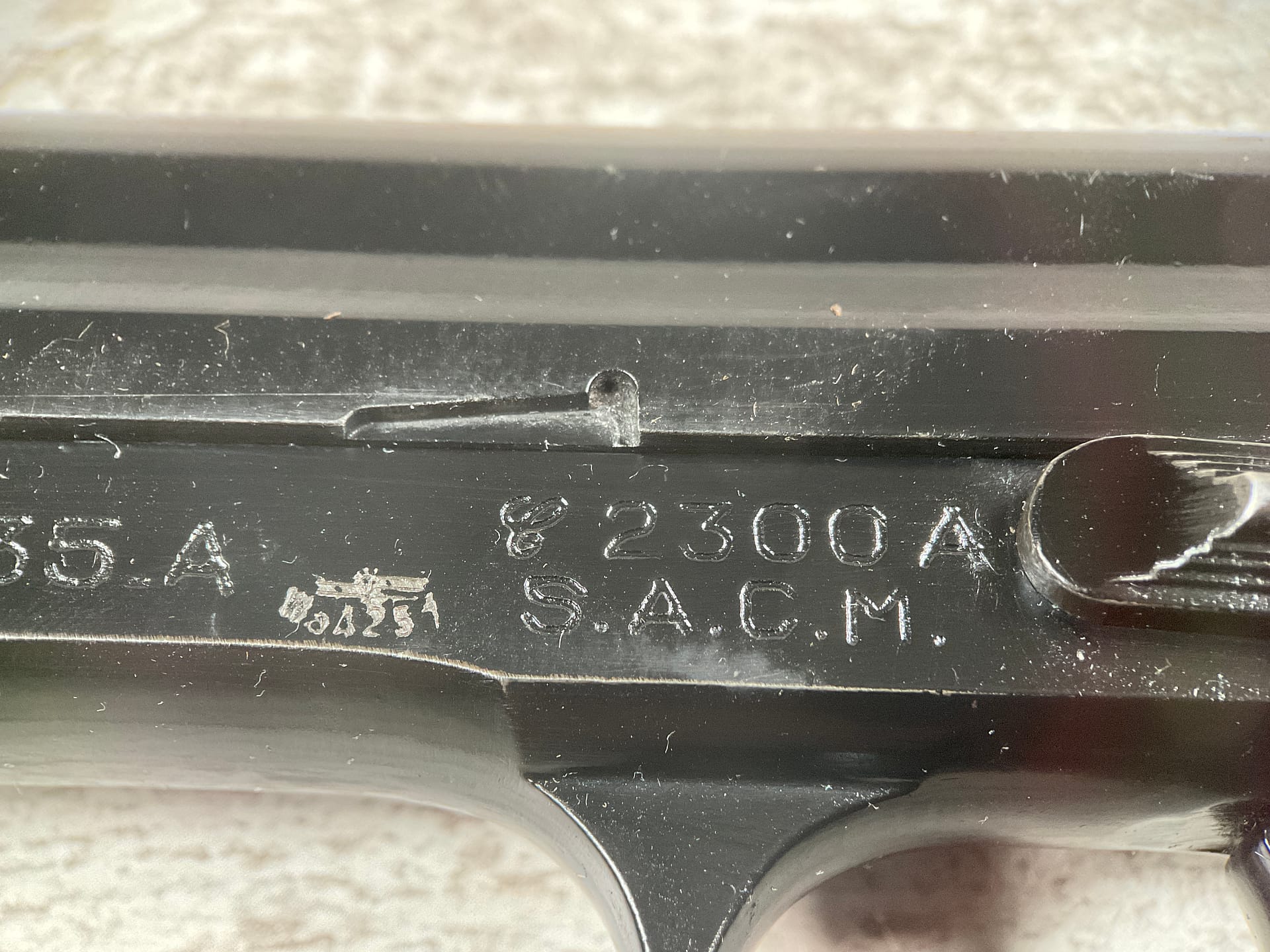FRENCH SACM MODEL 1935A NAZI MARKED PISTOL RIG, ALL MATCHING & MINTY #3 ...