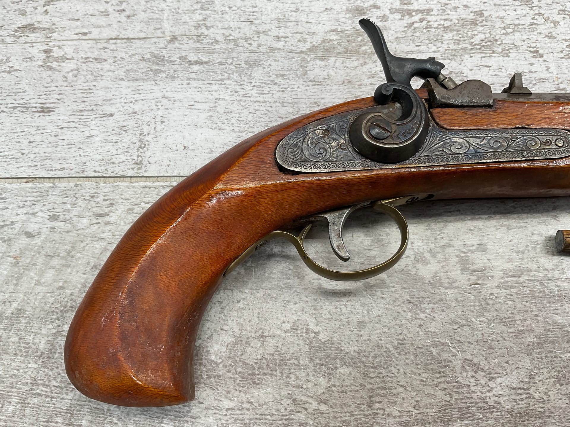 SPANISH JUKAR .50 CAL PERCUSSION BLACK POWDER PISTOL, 7" OCTAGON BBL ...
