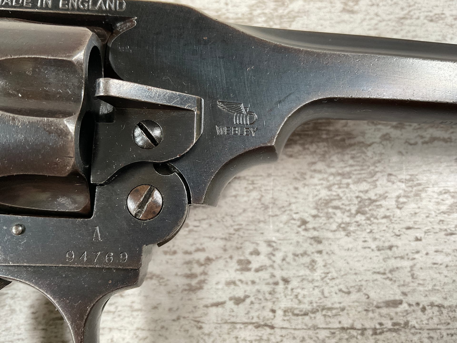 WEBLEY MKIV MARK IV .38-200 REVOLVER W/CANVAS HOLSTER, SINGAPORE POLICE ...