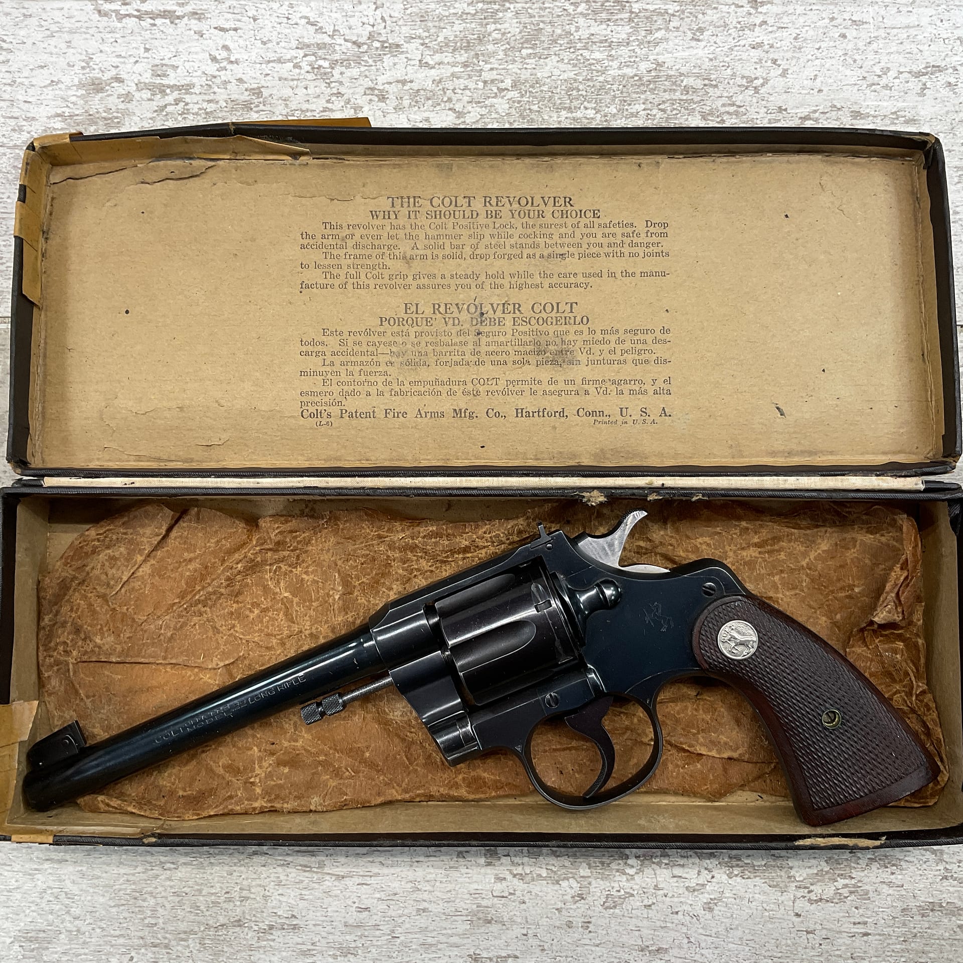 COLT OFFICERS MODEL 22 LR REVOLVER, ORIGINAL BOX #3-08138-BDH ...
