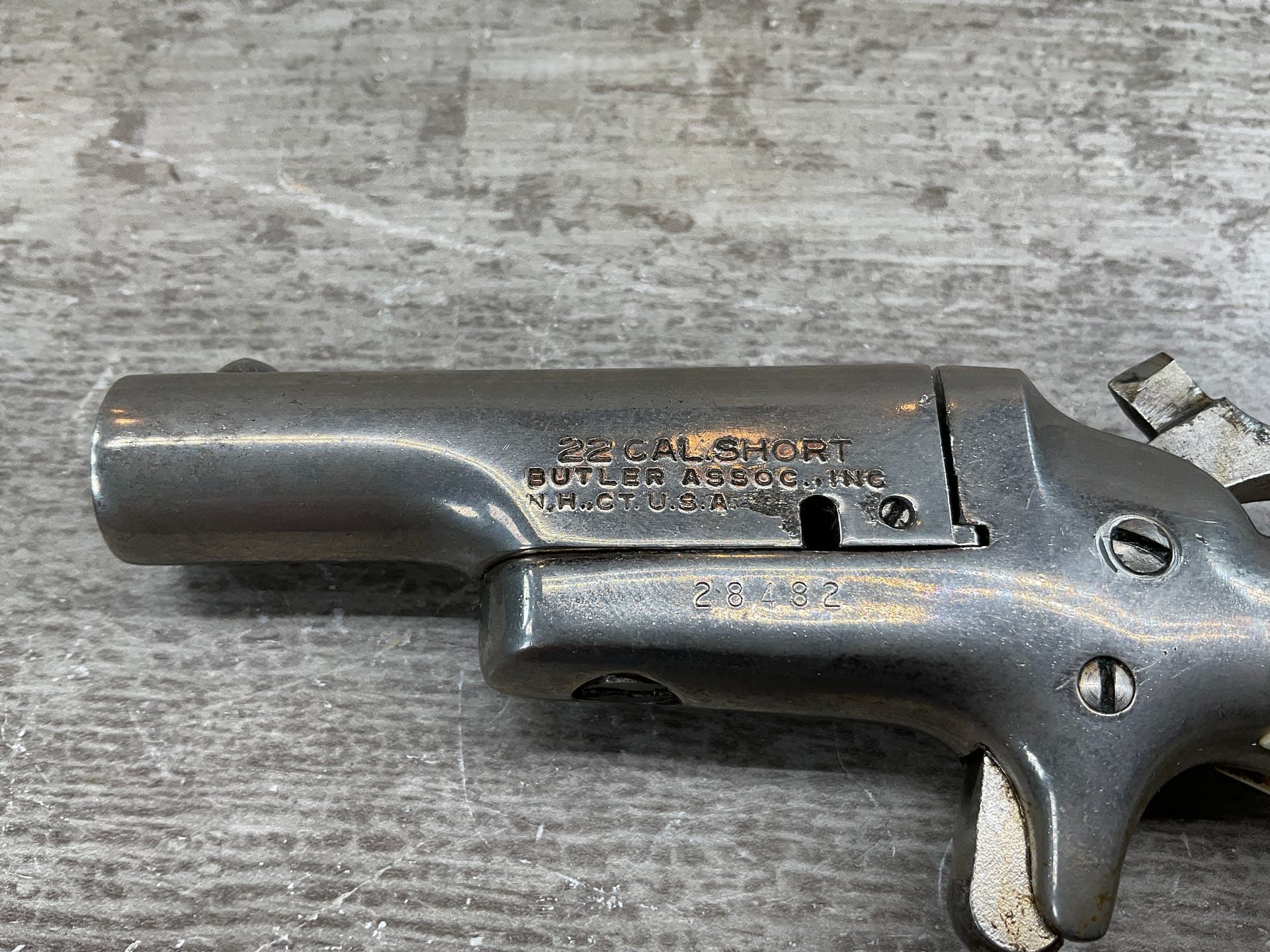 BUTLER SINGLE SHOT NICKEL DERRINGER .22 SHORT - Checkpoint Charlie's