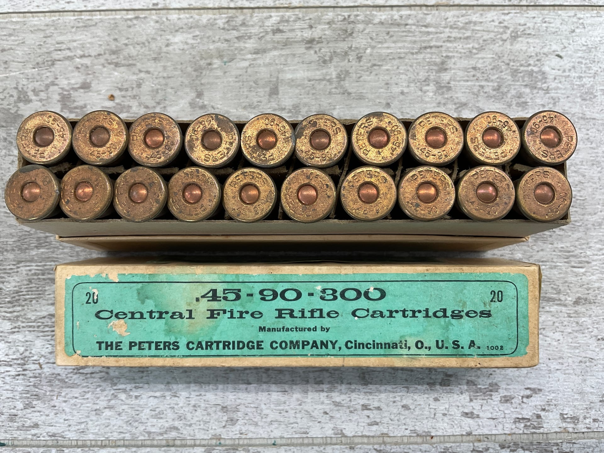 PETERS .45-90 WIN. 300 GR. GROOVED BULLET, VINTAGE, FULL BOX ...