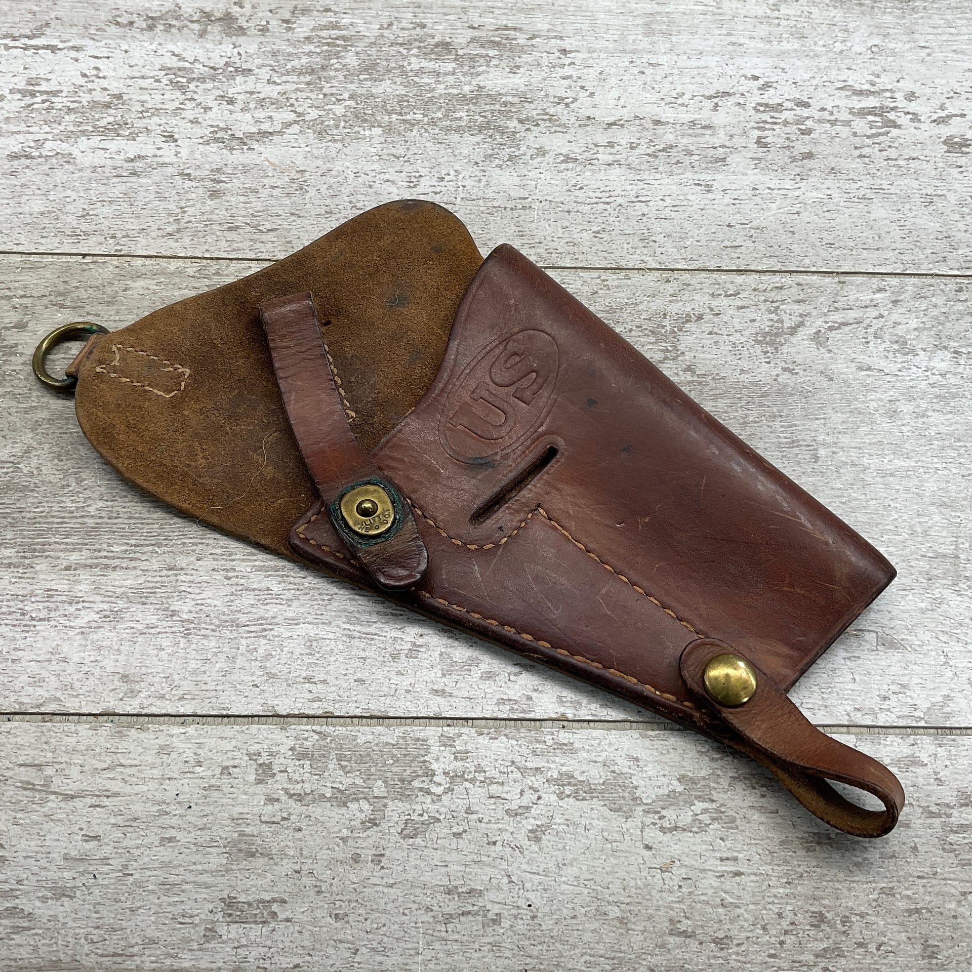 COLT 1911A1 USMC 1945 LEATHER SHOULDER HOLSTER, MISSING STRAPS ...